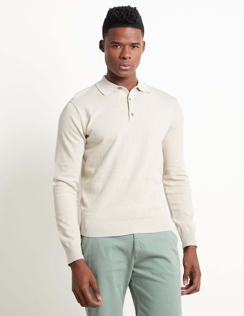 Suéter Contempo cuello polo para hombre 1